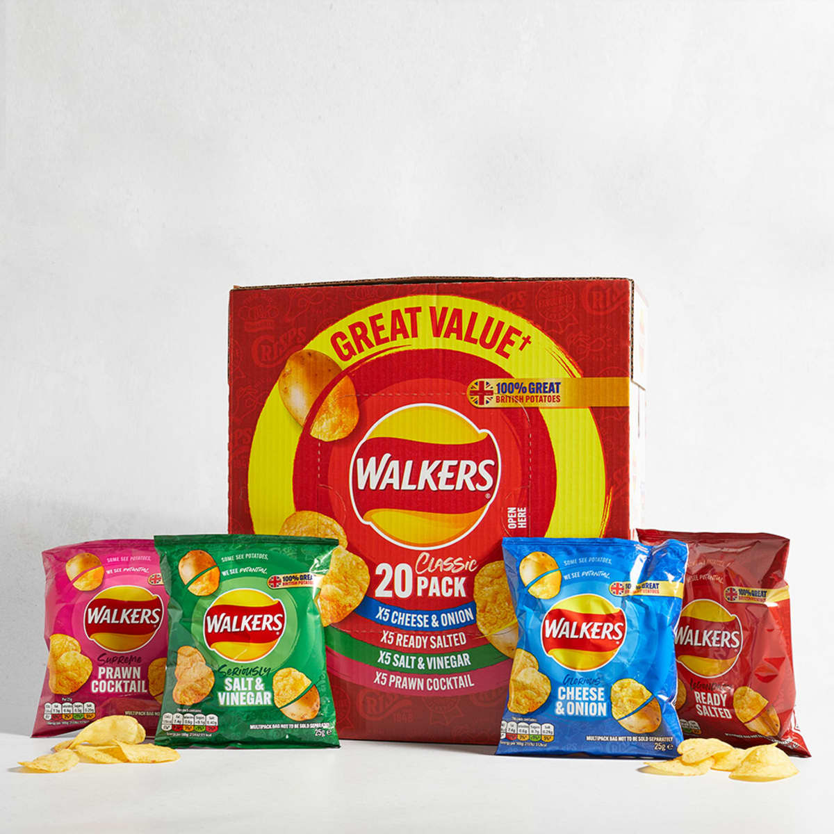 Walkers Classic Variety Crisps Box | Savoury Snacks | Milk & More